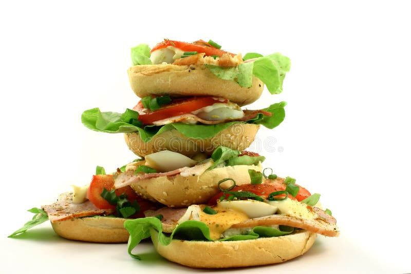Tower of sandwiches stock image. Image of diet, green - 1148931