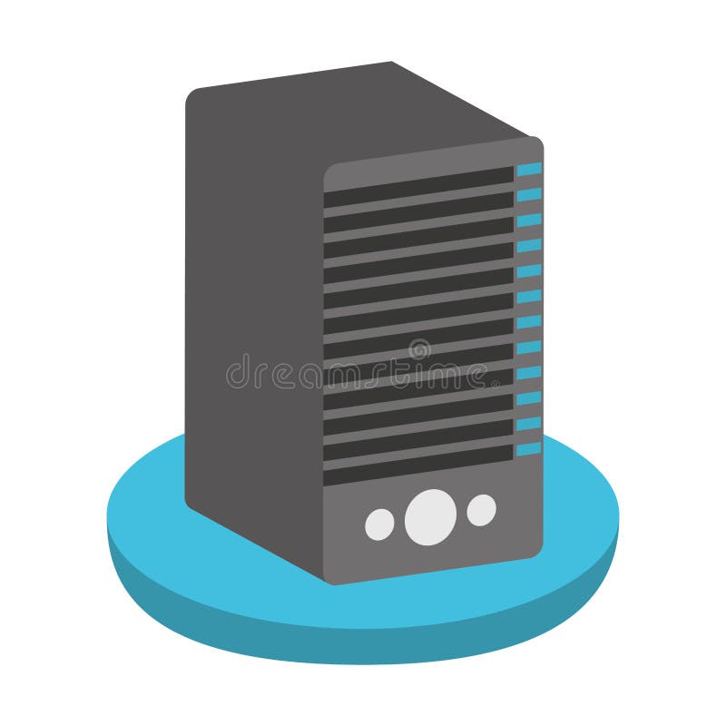 Tower Server Computer Isolated Icon Design Stock Illustration ...