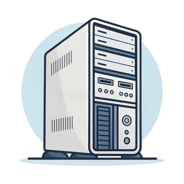 Tower Server Outline Illustration, Data Center Concept, Server,computer ...
