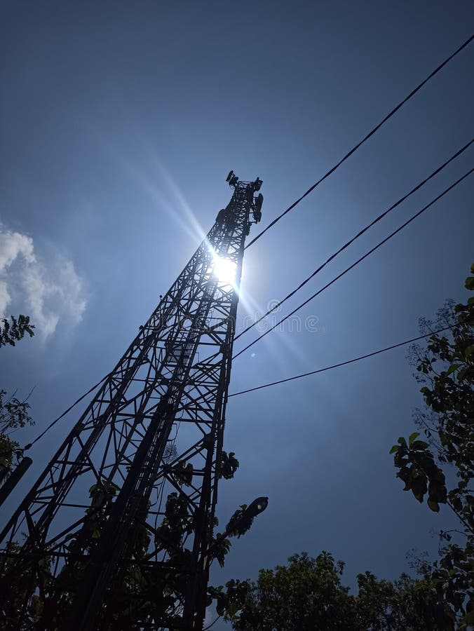 Tower of signal stock image. Image of energy, power - 276407101