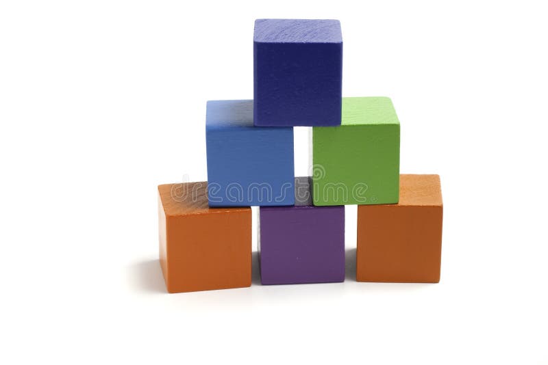 Tower of six blocks stock image. Image of isolated, green - 12720889