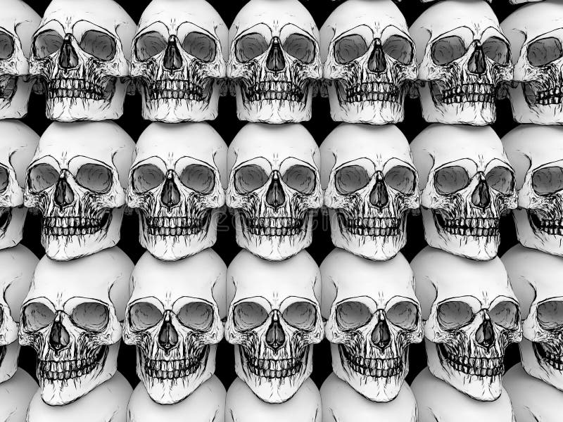 Tower of Skulls - Comic Book Style Stock Illustration - Illustration of ...