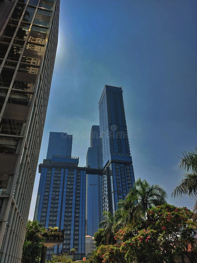 Tower Sky in the Blue Light Jakarta Stock Image - Image of jakarta ...