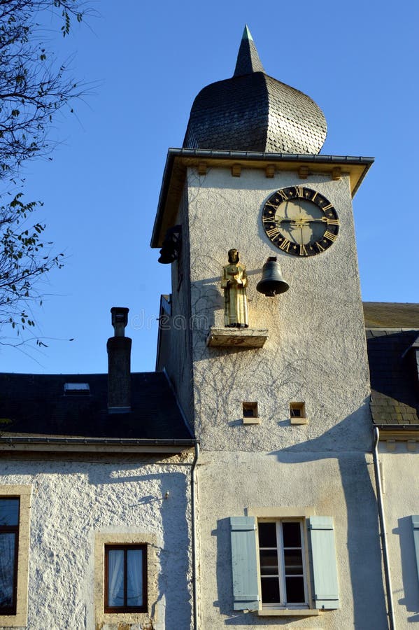 Tower with a Slate Dome, a Copper Bell Stock Photo - Image of blue ...