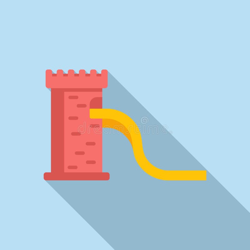 Tower Slide Icon Flat Vector. Water Park Stock Vector - Illustration of ...