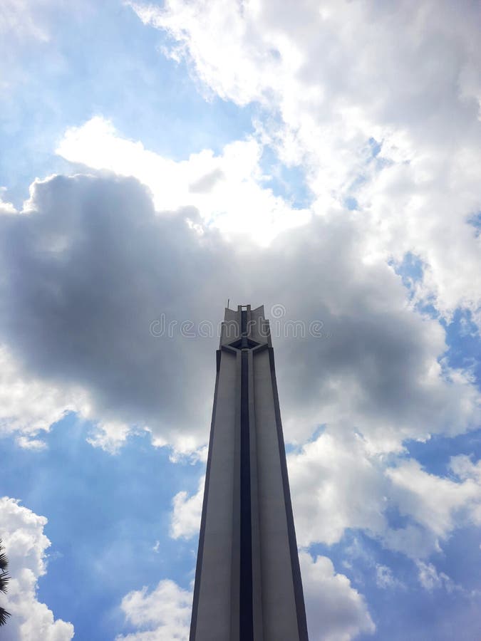 Tower with a Slightly Overcast Sky As a Background Stock Photo - Image ...