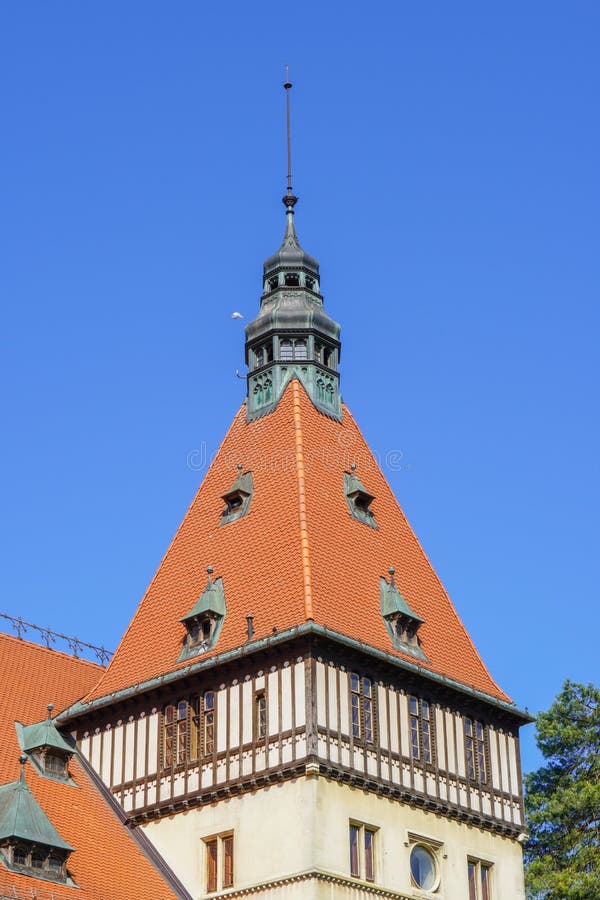 Tower spire of old castle stock photo. Image of europe - 217164942