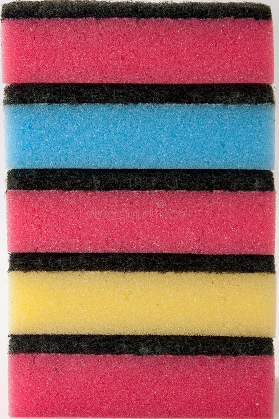 Tower of the Sponges for Dishwashing Stock Image - Image of ...