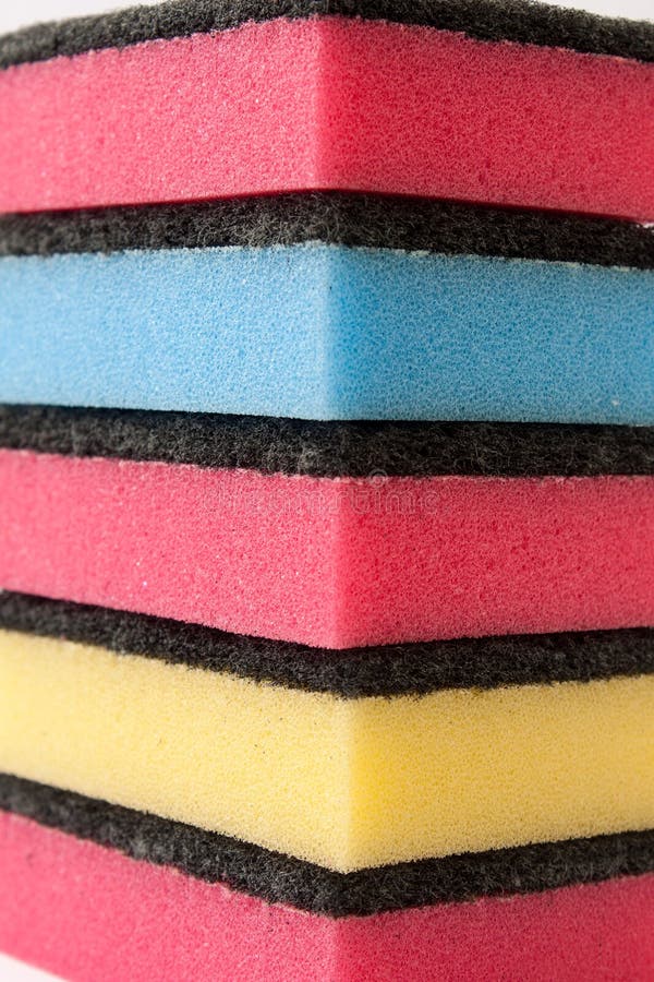 Tower of the Sponges for Dishwashing Stock Photo - Image of barn ...