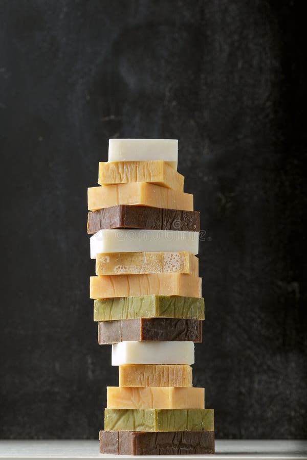 Tower Stack of Different Kinds of Handmade Soaps Stock Image - Image of ...