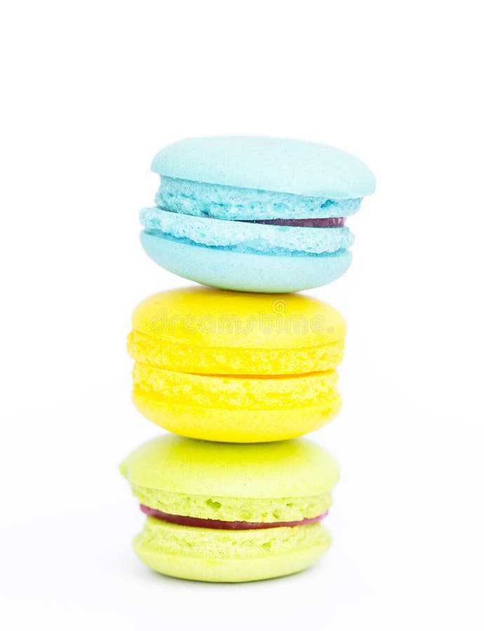 Tower Stack of Macaroons Isolation Stock Image - Image of flavours ...