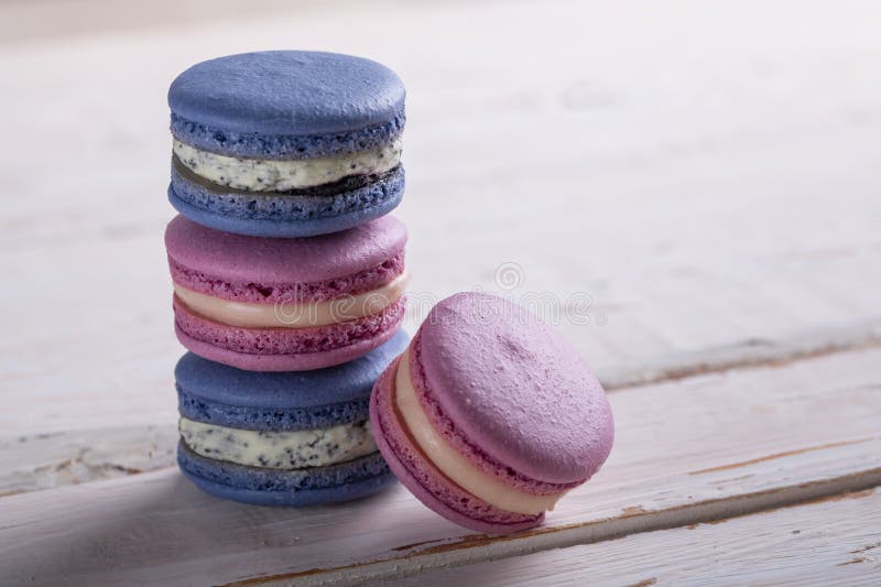 Tower Stack Pink Blue Macaroons Light Background Stock Photos - Free ...