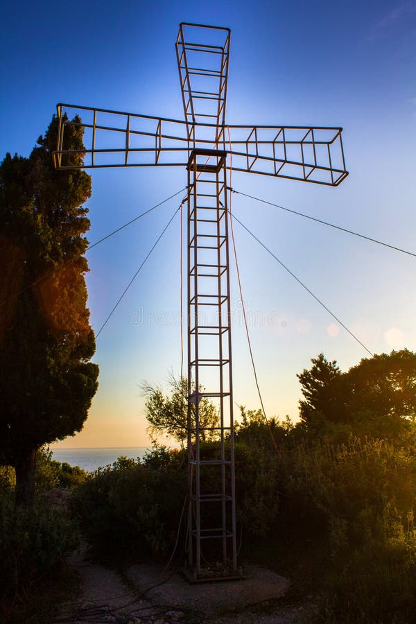 Tower Steelframe Standing in the Form of a Cross. Vertical Structure ...