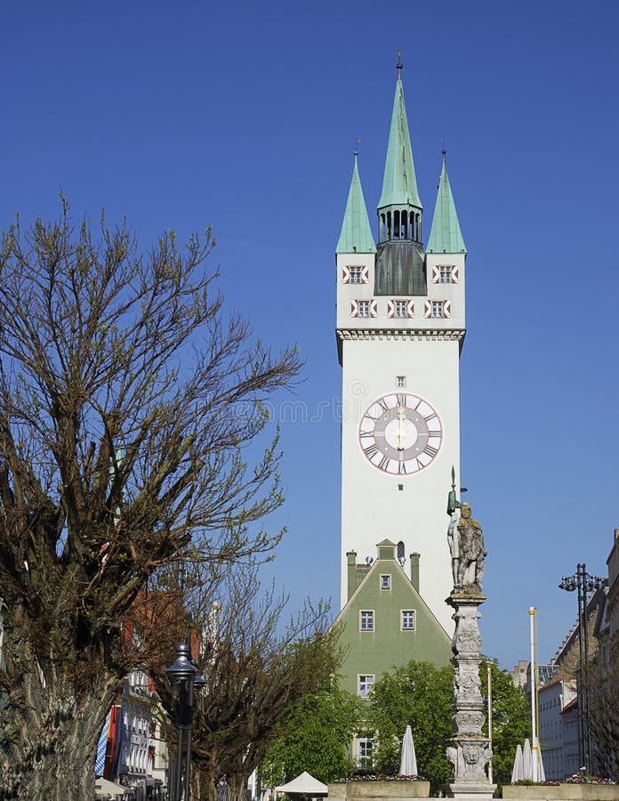 Tower In Straubing, Bavaria Stock Photo - Image of lower, ludwigsplatz ...