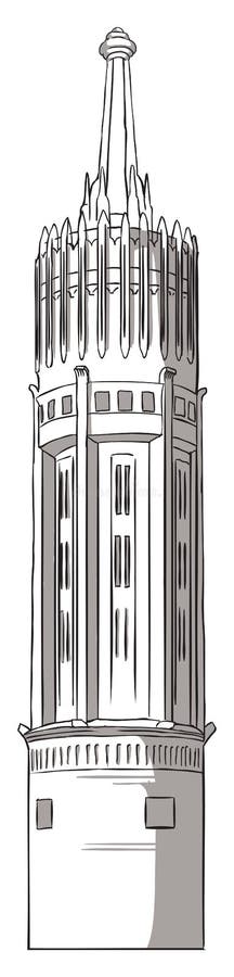 Tower, Structure, Medieval Architecture Drawing, Black and White ...