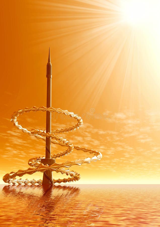 Tower into the sun stock illustration. Illustration of sculpture - 2940222