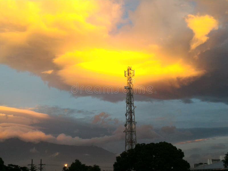Tower sunset stock image. Image of sunset, beautyfulday - 144751145