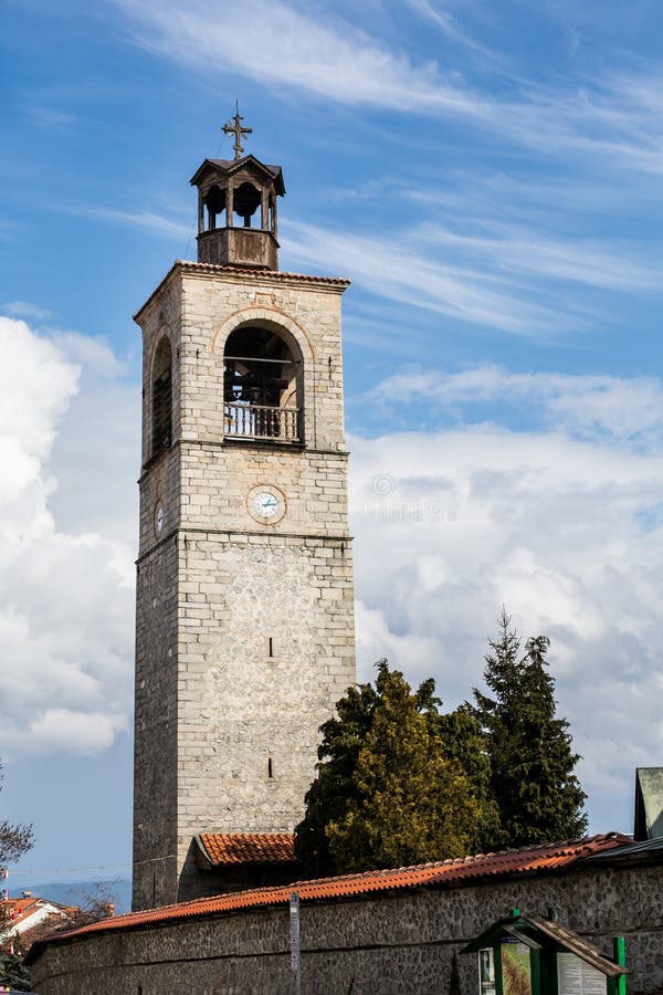 Tower of Sveta Troitsa Church in Bansko, Bulgaria Stock Image - Image ...