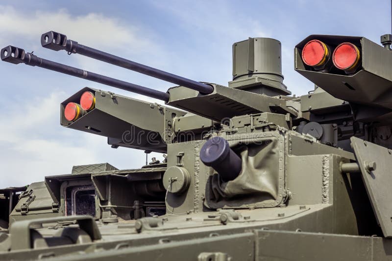 The Tower Tank Support Combat Vehicles with Weapons Stock Photo - Image ...