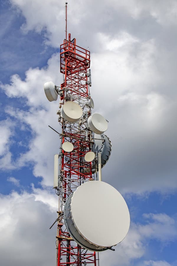 Tower with Telecommunication and Communication Equipment 2 Stock Image ...