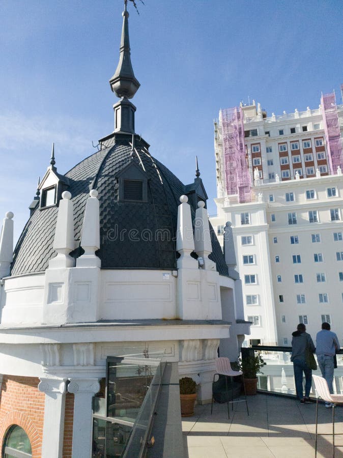 Tower at Terrace in Madrid, Spain Editorial Photography - Image of ...