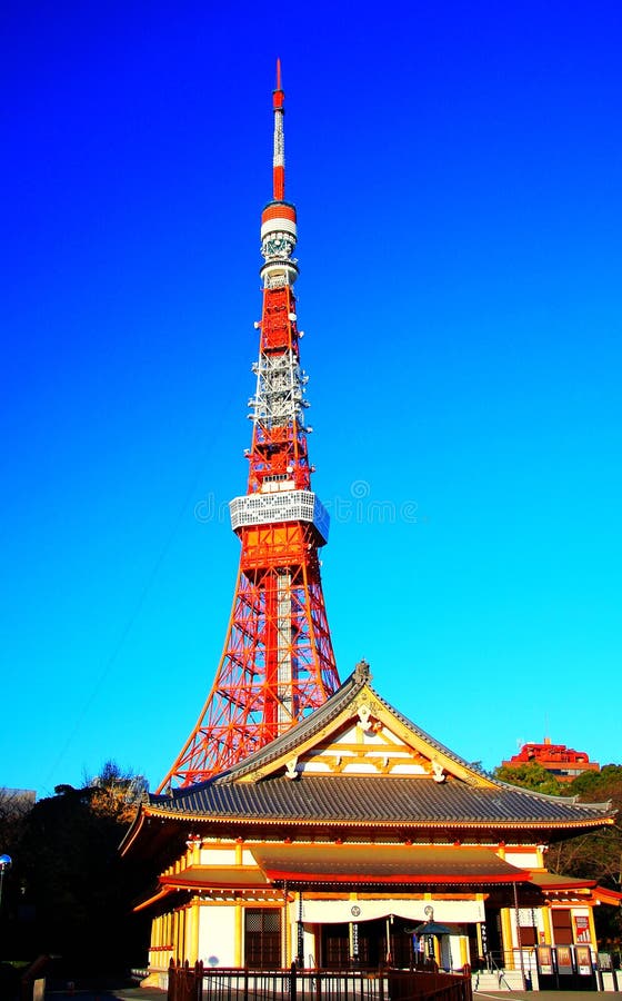 The tower of Tokyo stock photo. Image of landmark, bright - 128366636
