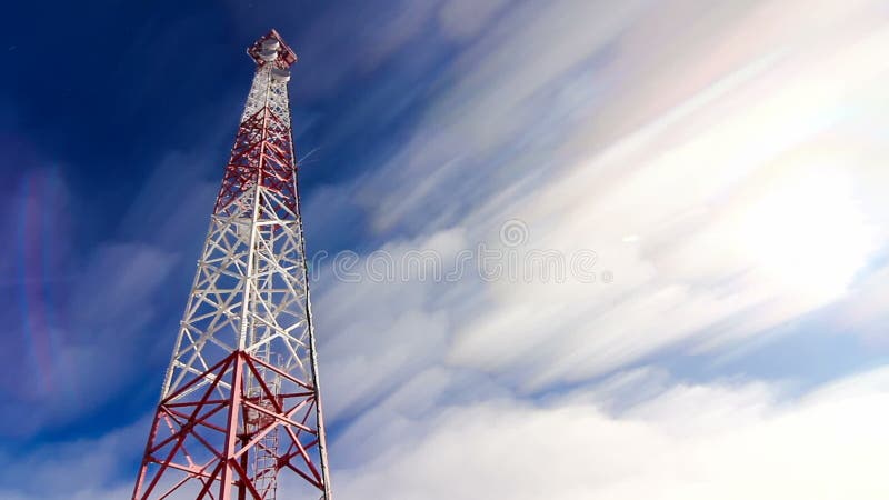 Tower. Tower and Sky. Clouds and Height Tower. Telecoms Transmitter on ...