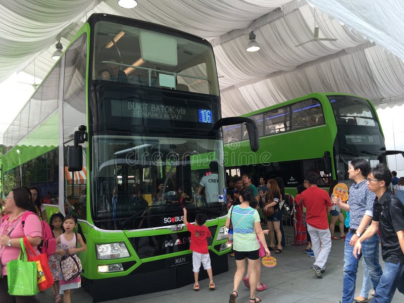 Singapore Tower Transit New Bus Exhibition Editorial Photo - Image of ...