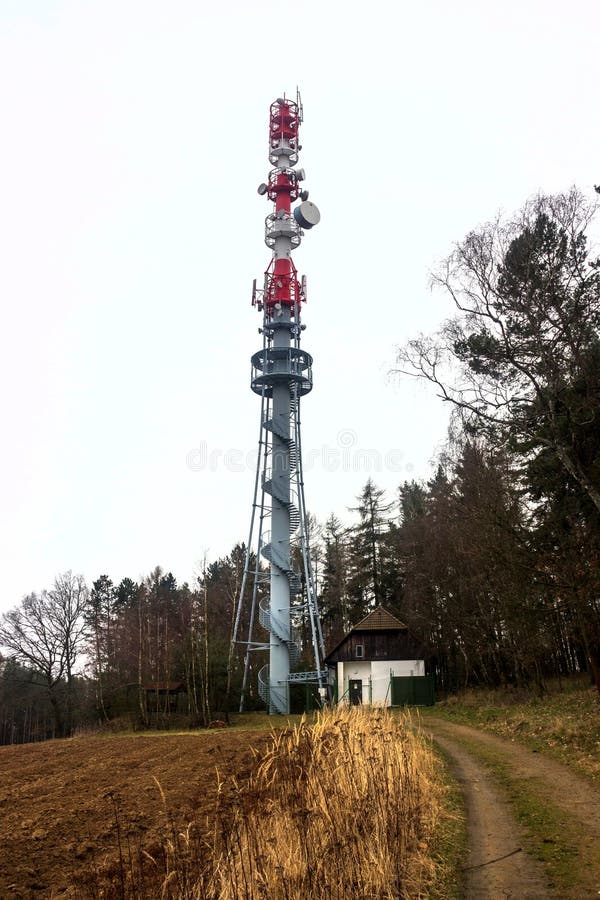 Tower transmitter stock photo. Image of satellite, metal - 86402084