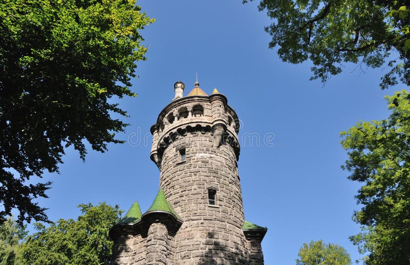 Tower through trees stock photo. Image of tower, castle - 10694296