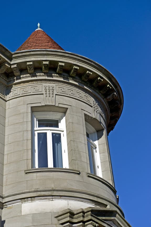 Tower and Turret on Old Home Stock Photo - Image of home, historical ...