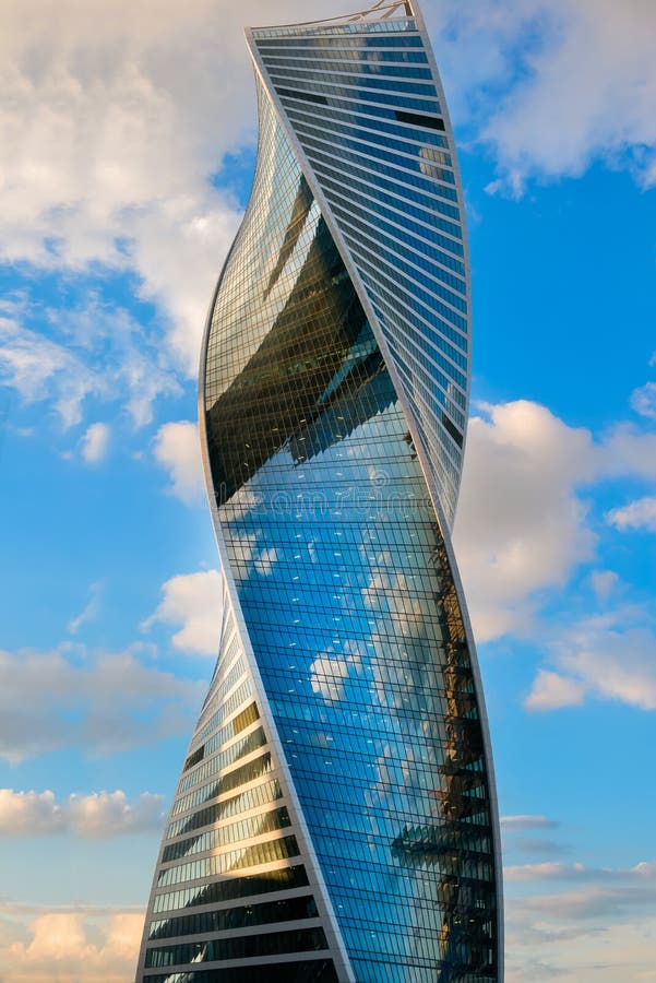 Tower twisted into the sky stock photo. Image of blue - 73024236