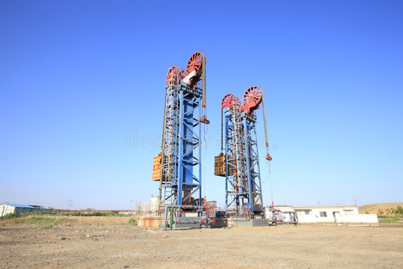 Tower type pumping unit stock image. Image of works - 118836093