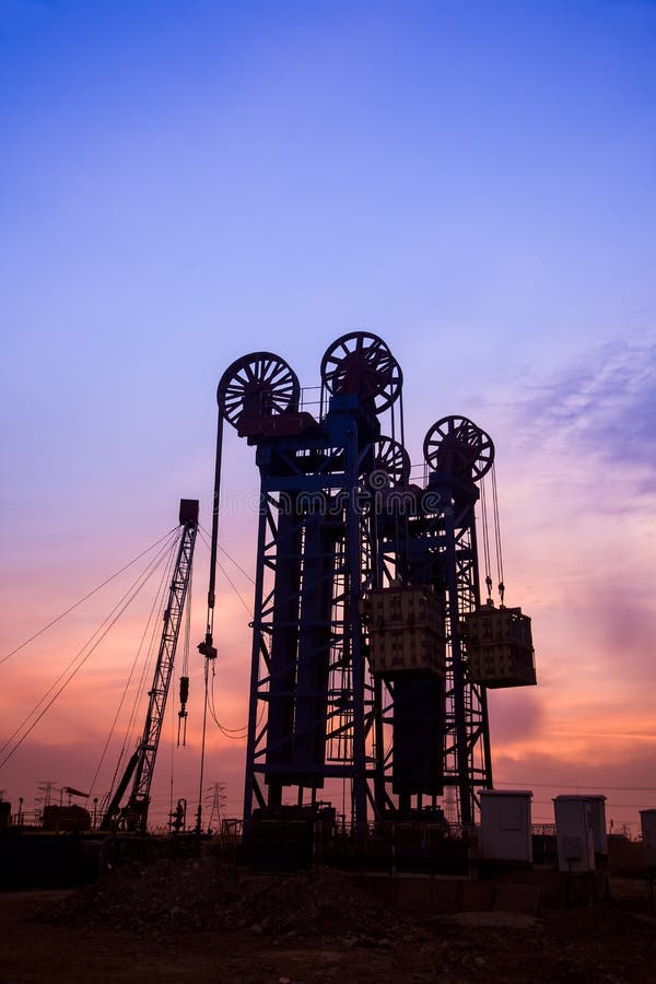 Tower type pumping unit stock photo. Image of blue, industrial - 174014576