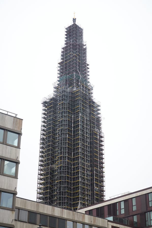 Tower Under Construction with Scaffolding Editorial Image - Image of ...