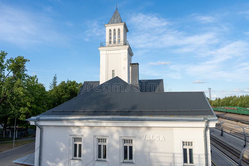 Tower of Valga Railway Station in Estonia Stock Image - Image of city ...