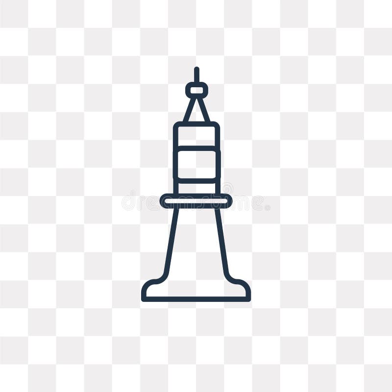 Tower Vector Icon Isolated on Transparent Background, Linear Tow Stock ...