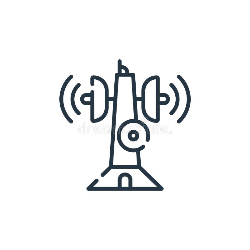 Tower Vector Icon Isolated on White Background. Outline, Thin Line ...