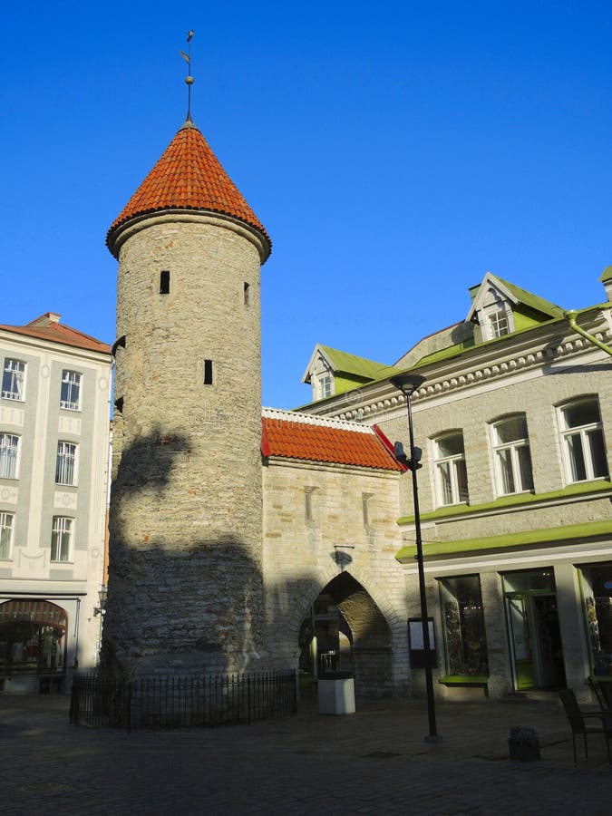 The Tower of the Viru Gate in Tallinn Stock Image - Image of tallinn ...