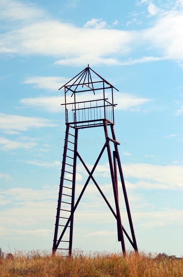 Tower stock image. Image of watching, wooden, field, tower - 66787953