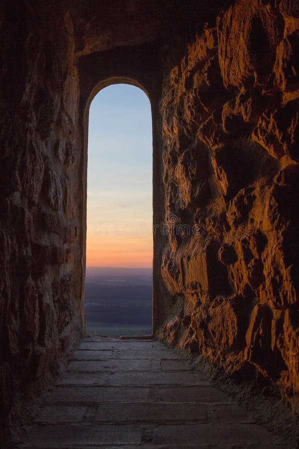Tower window stock photo. Image of evening, stone, walls - 66557618