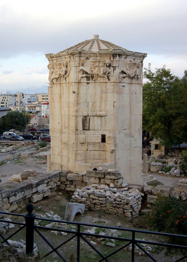 Tower of the Winds, Octagonal Pentelic Marble Clocktower in the Roman ...