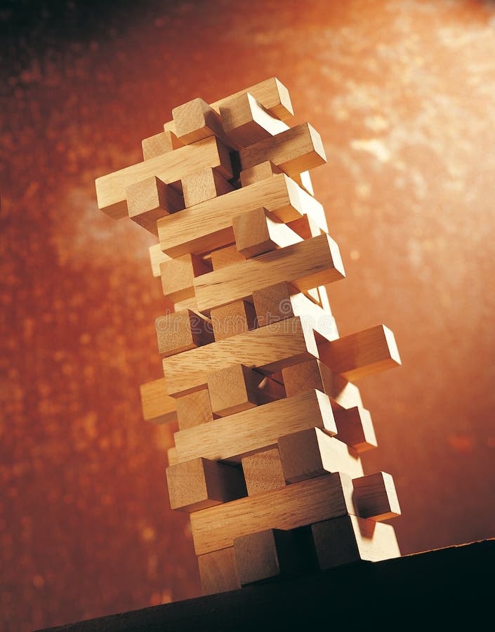 Hand with Precarious Building Blocks Stock Image - Image of dangerous ...