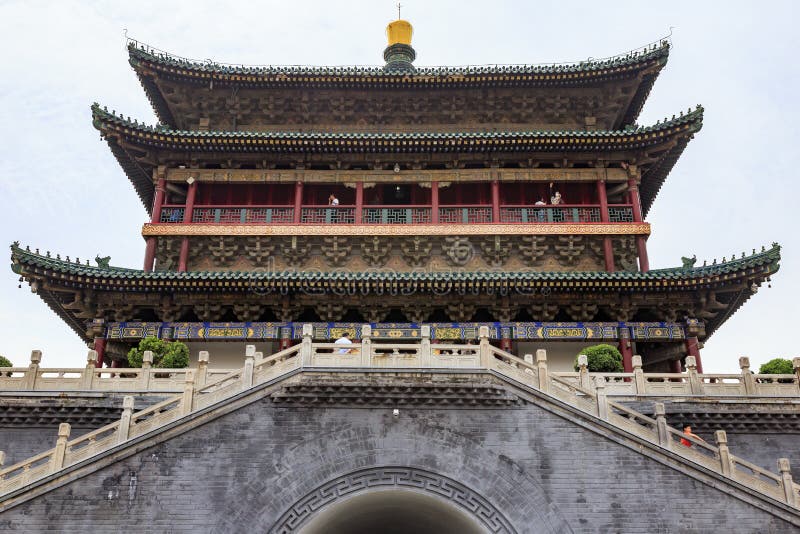 Tower in Xian China editorial stock image. Image of famous - 98214074