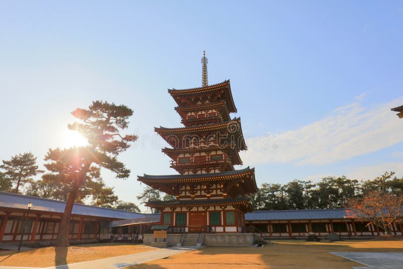 The Tower of Yakushi Ji in Nara, Japan Stock Image - Image of stupa ...