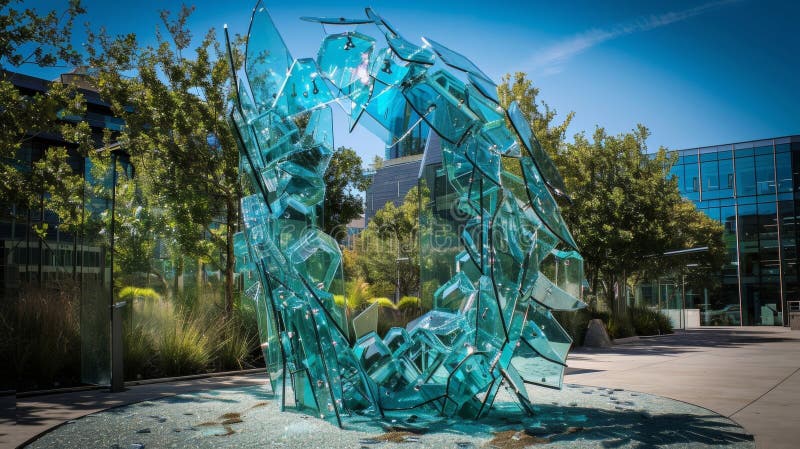 A Towering Abstract Sculpture Made Entirely of Shattered Glass Both ...