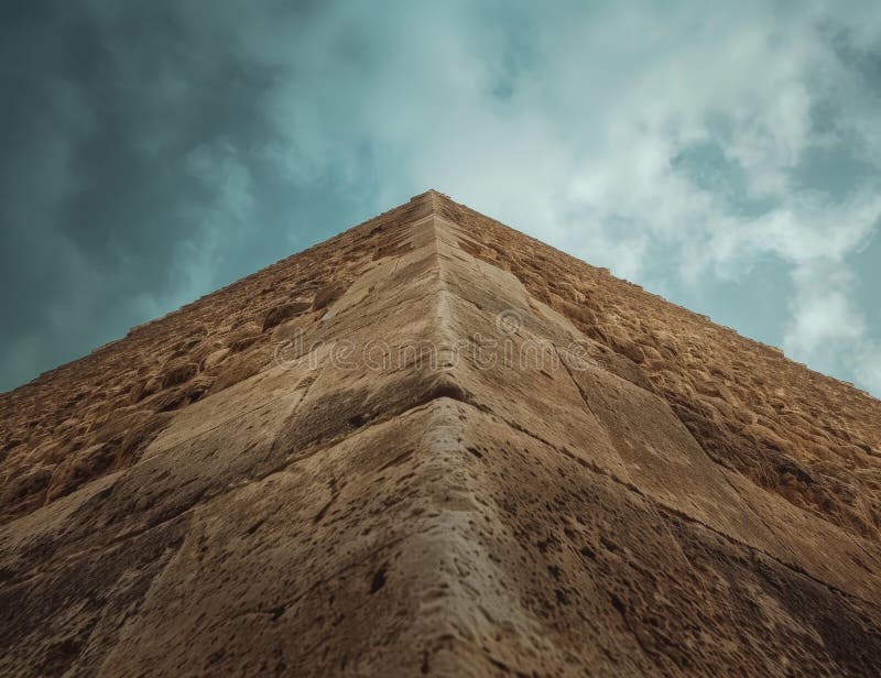 Towering Ancient Pyramid Against Dramatic Sky Stock Illustration ...