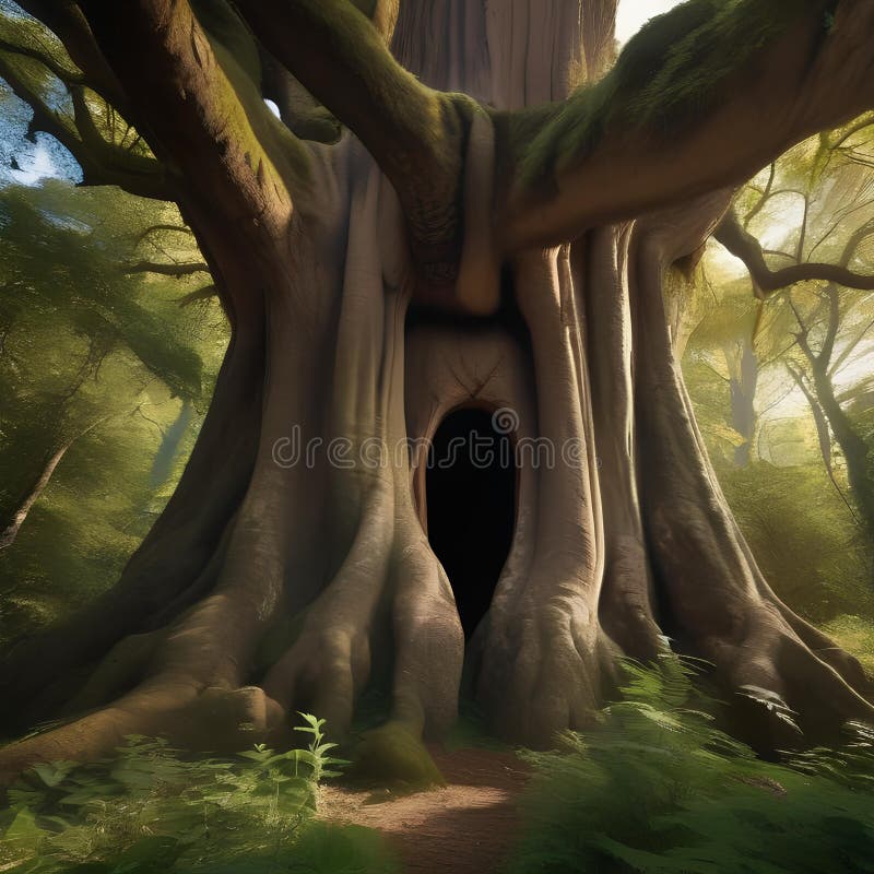A Towering, Ancient Tree with a Massive, Hollow Trunk Big Enough To ... A Towering, Ancient Tree with a Massive, Hollow Trunk Big Enough To ...