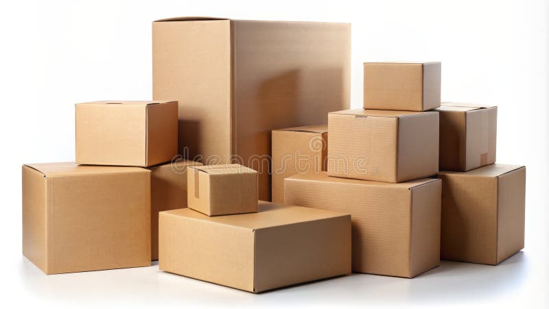 A Towering Array of Brown Cardboard Boxes a Detailed View of a Stacked ...