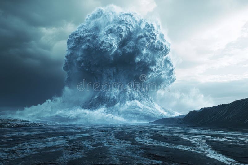 Massive Volcanic Eruption Creates Towering Ash Cloud Over Barren ...